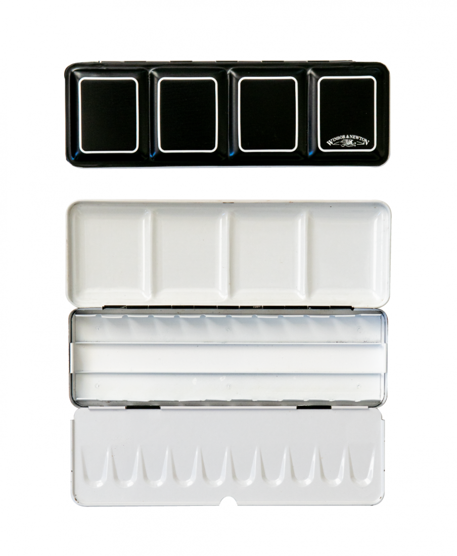 Winsor & Newton Empty Watercolor Half Pan Metal Boxes • CITY STATIONERY ...