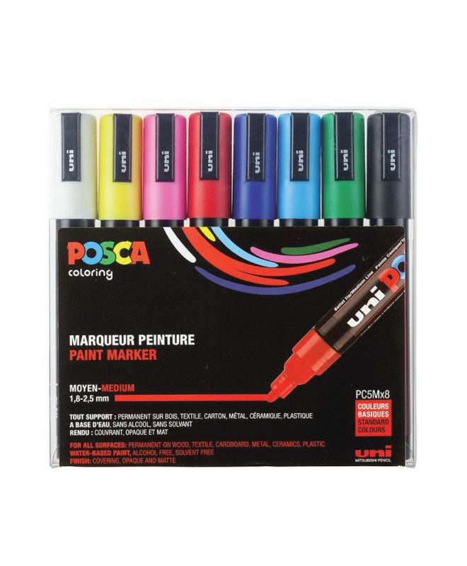 Posca Marker Set Medium Tip 5M (2.5mm) • CITY STATIONERY GROUP SAL