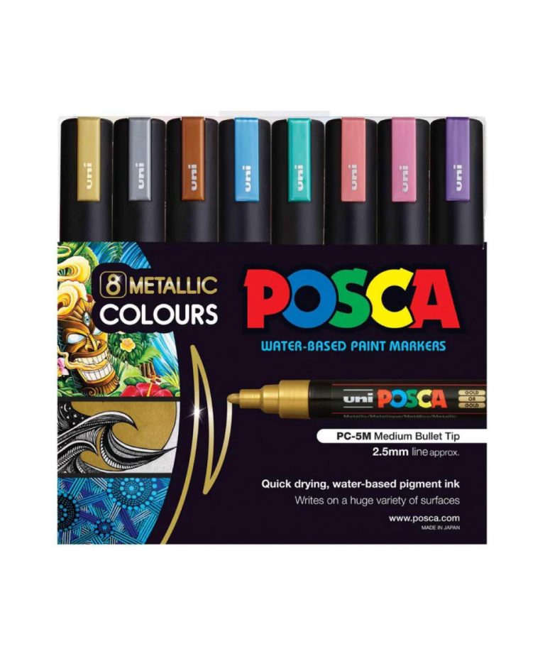 Posca METALLIC Marker Set Medium Tip 5M (2.5mm) • CITY STATIONERY GROUP SAL